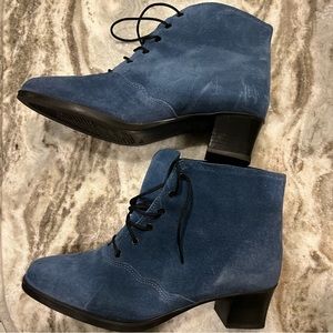 Regence | Shoes | Regence Vintage Blue Suede Block Heel Ankle Abhors Sz ...